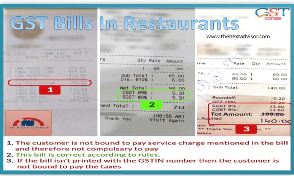 GST Bills In Restaurants - The Next Advisor
